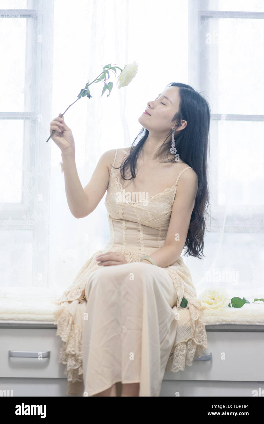 Beautiful white portrait Stock Photo - Alamy