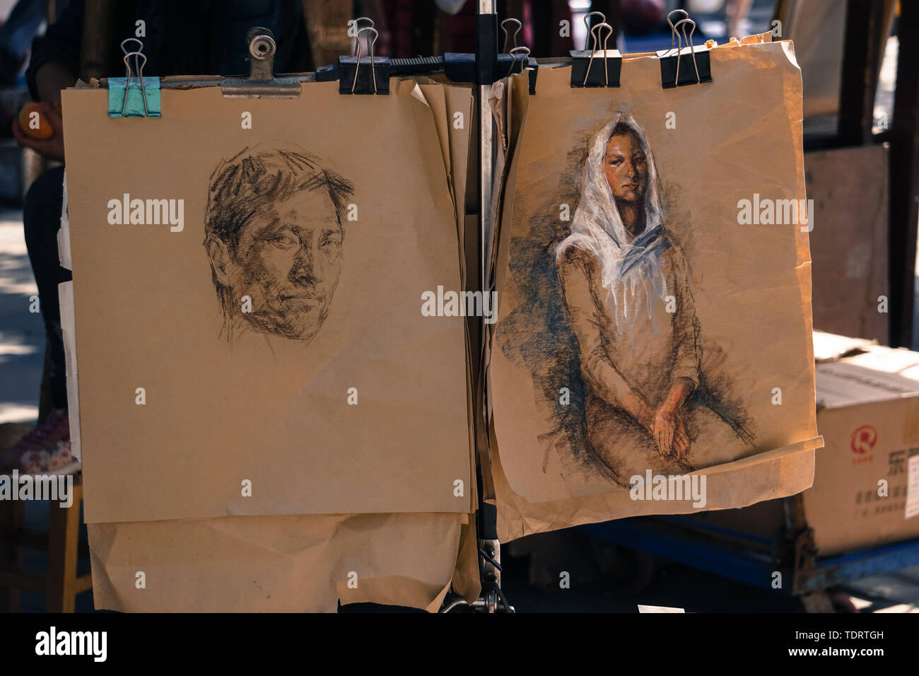 Street art, character portrait sketch Stock Photo - Alamy