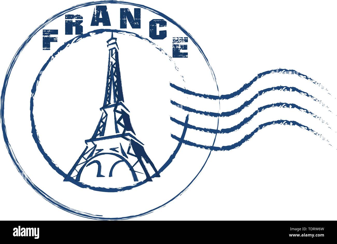France stamp vintage style on white background Stock Vector Image & Art ...