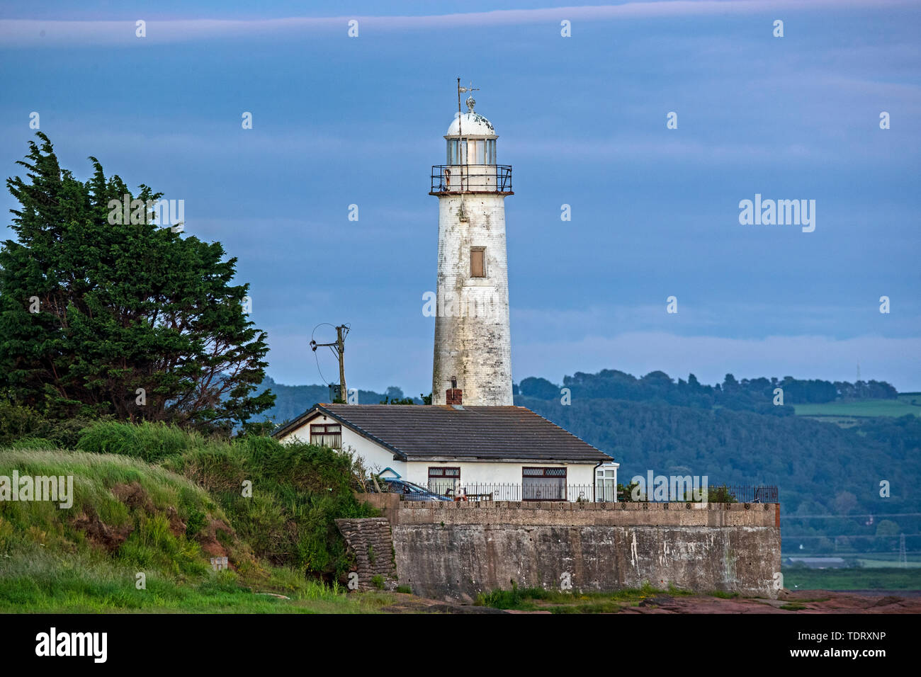A general view of Hale Lighthouse at sunset in Hale, Merseyside ...