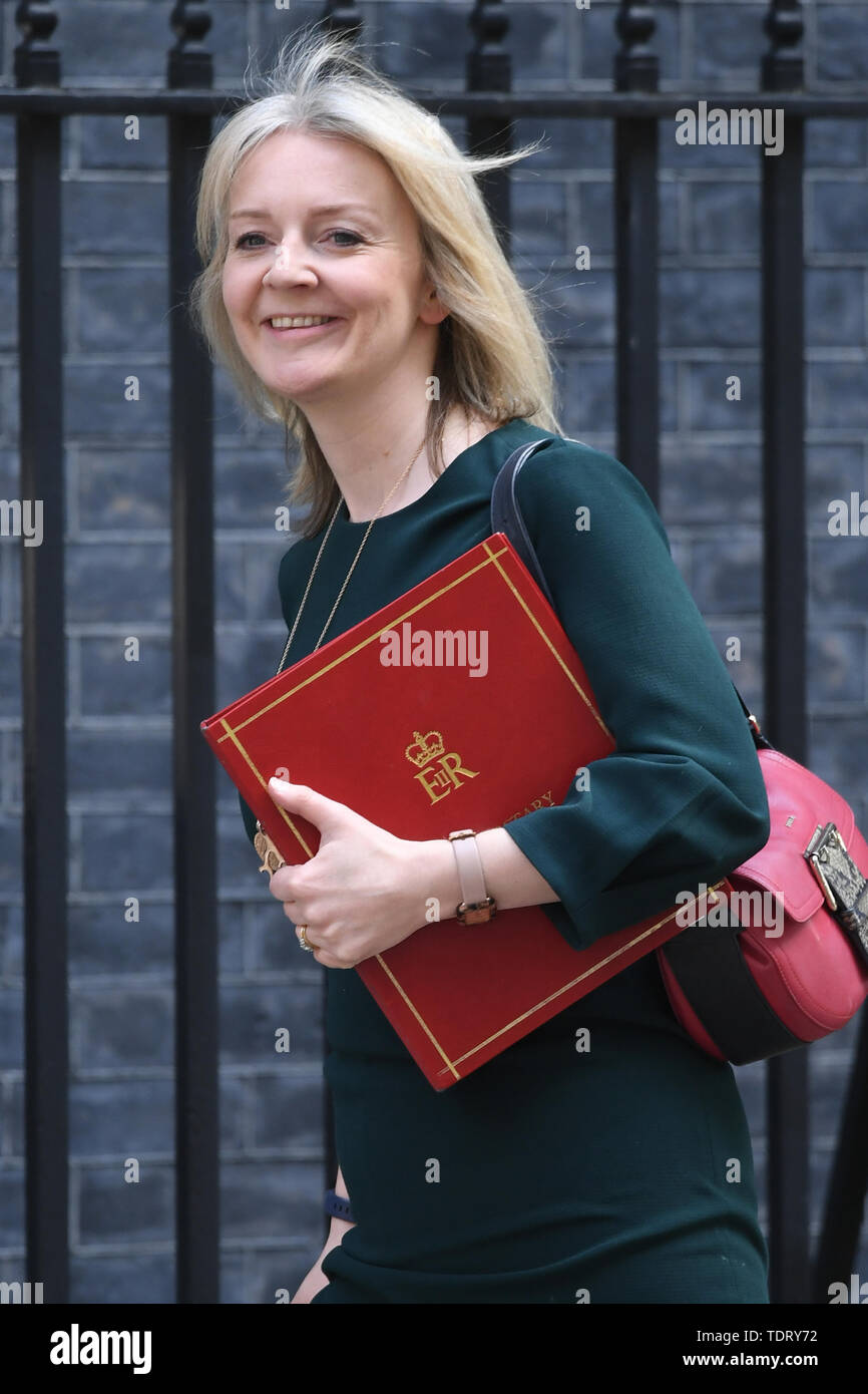 Chief Secretary to the Treasury Liz Truss arrives for a cabinet meeting ...