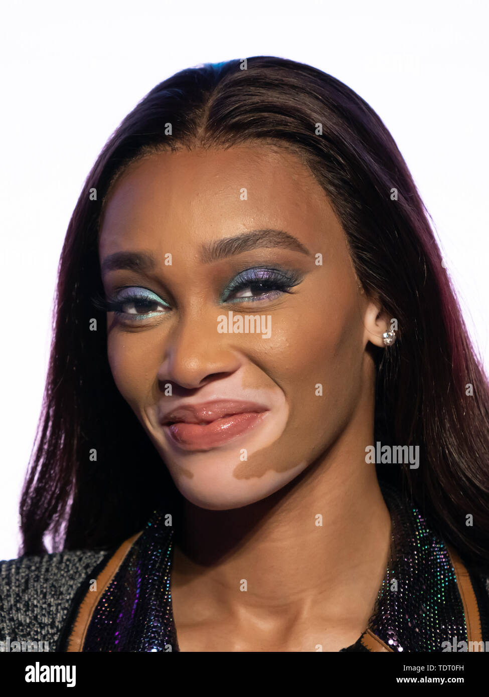 Model Winnie Harlow attends "Beautycon Tokyo" photocall in Tokyo, Japan ...