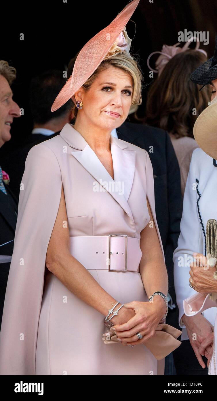 Windsor, UK. 17th June, 2019. Queen Maxima attending the Procession ...