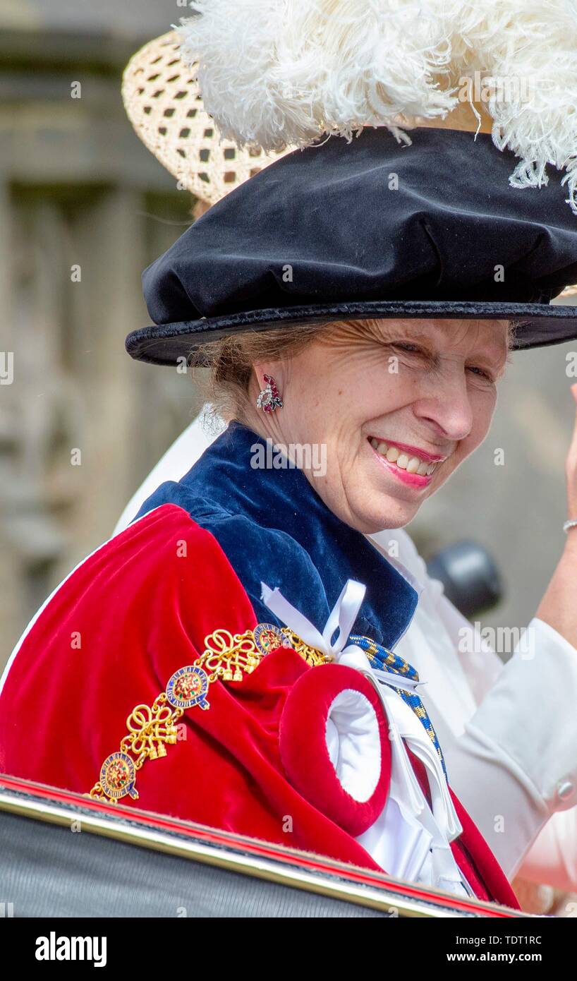 Princess Anne leave the St. George's Chapel at Windsor Castle in ...