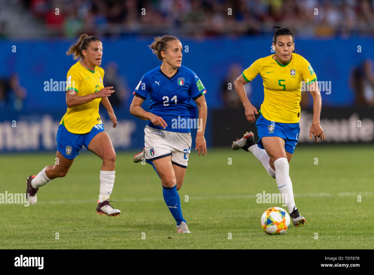 Valentina Cernoia (Italy) Thaisa Moreno (Brazil) during the FIFA Women ...