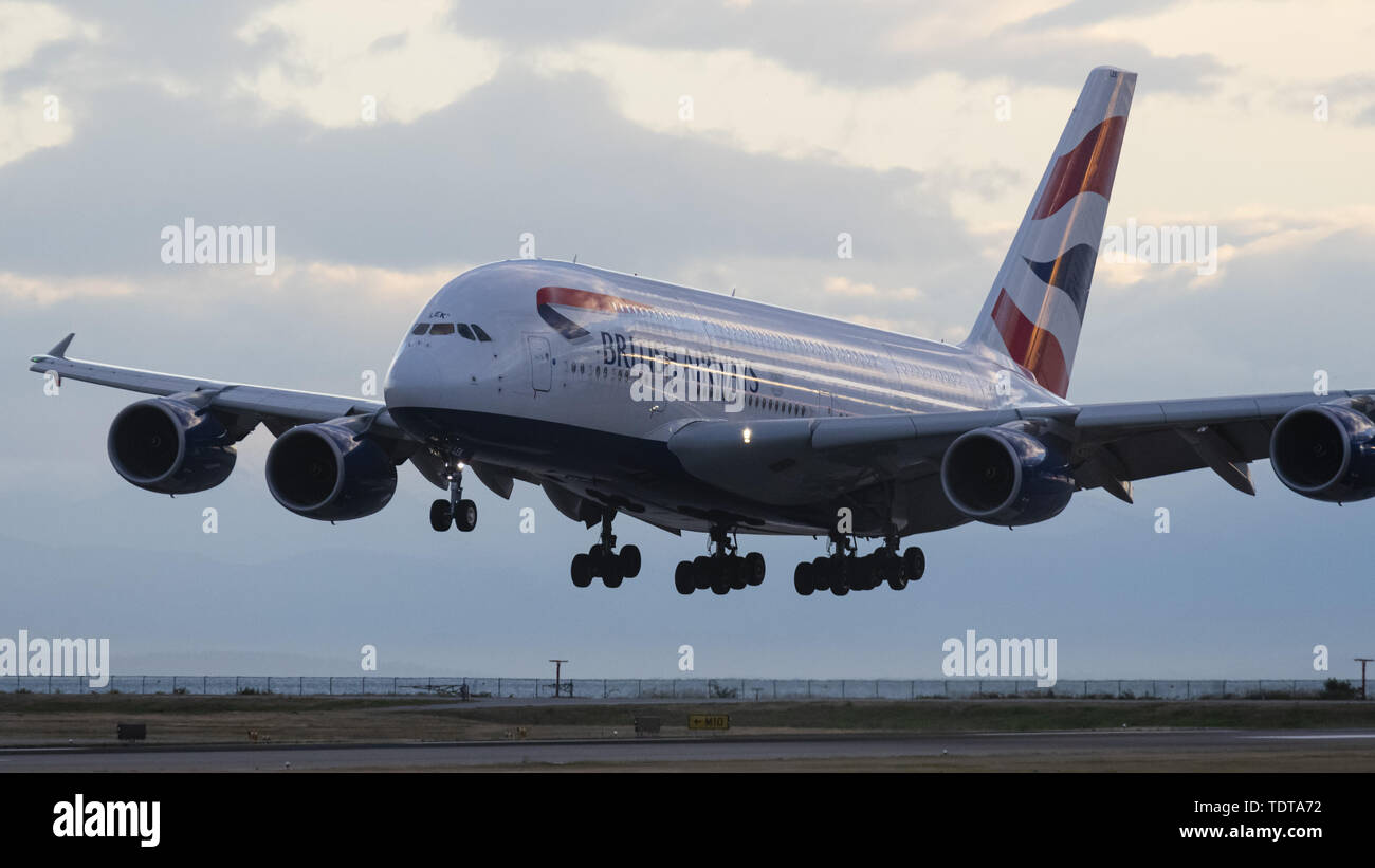Richmond, British Columbia, Canada. 17th June, 2019. A British Airways ...