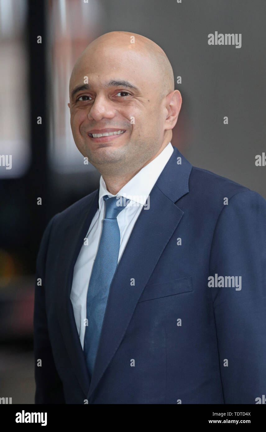 Conservative party leadership contender Sajid Javid arrives at BBC ...