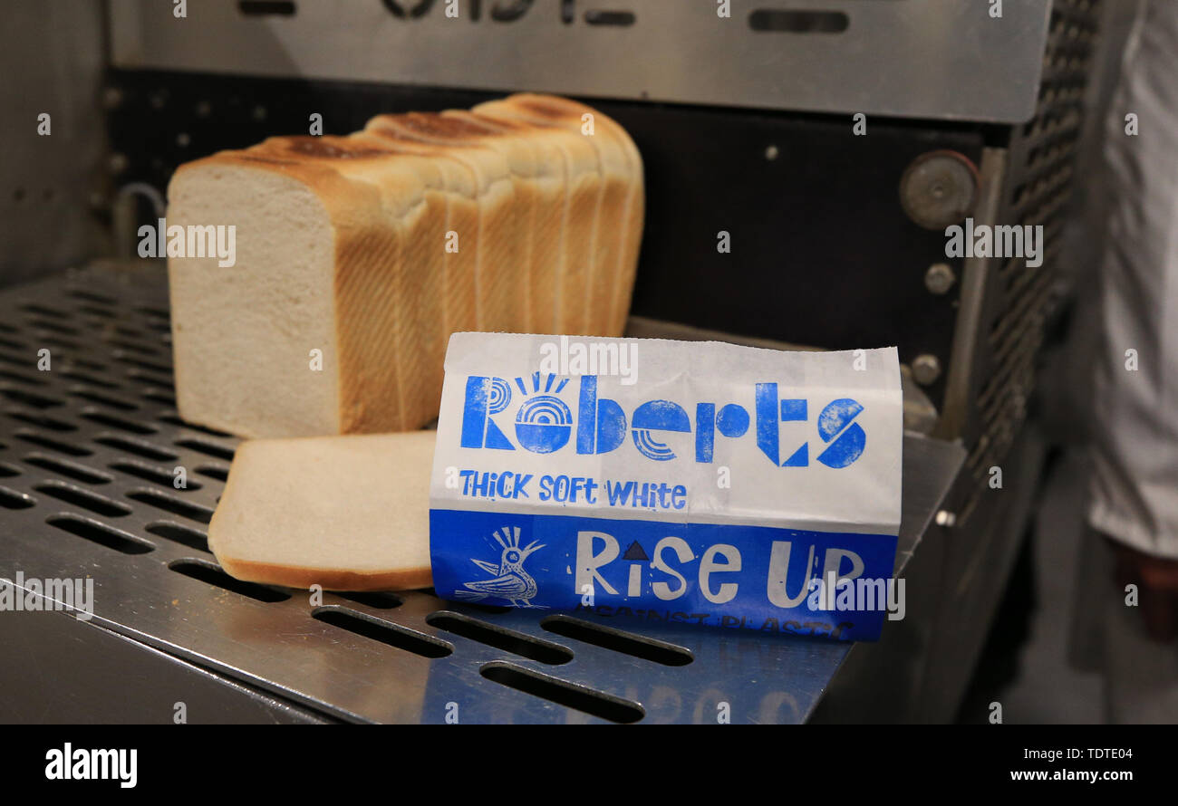 A loaf of bread at Roberts Bakery in Northwich, Cheshire, which is ...