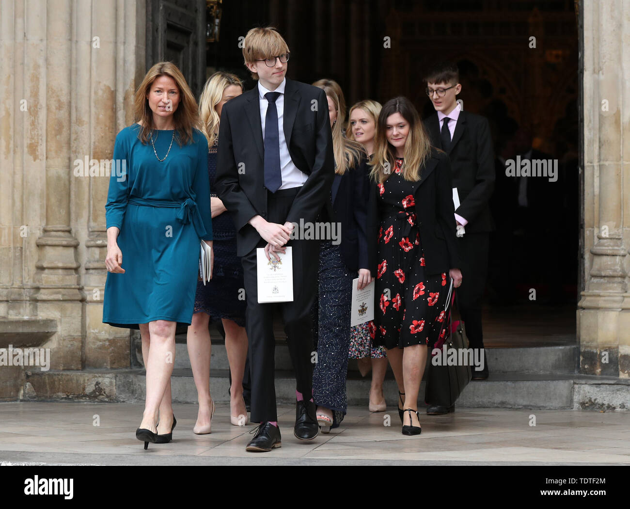 Suzanne Heywood (left) the widow of Lord Heywood and family leaving his ... Suzanne Heywood (left) the widow of Lord Heywood and family leaving his ...