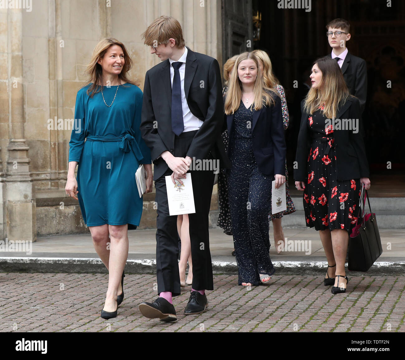 Suzanne Heywood the widow of Lord Heywood and family leaving his ... Suzanne Heywood the widow of Lord Heywood and family leaving his ...
