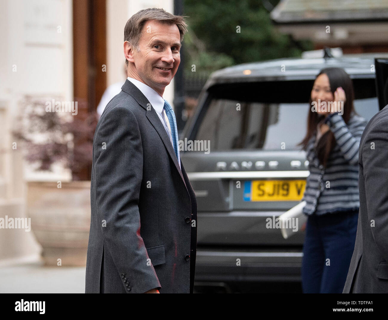 Foreign Secretary Jeremy Hunt and his wife Lucia arrive back at their ...