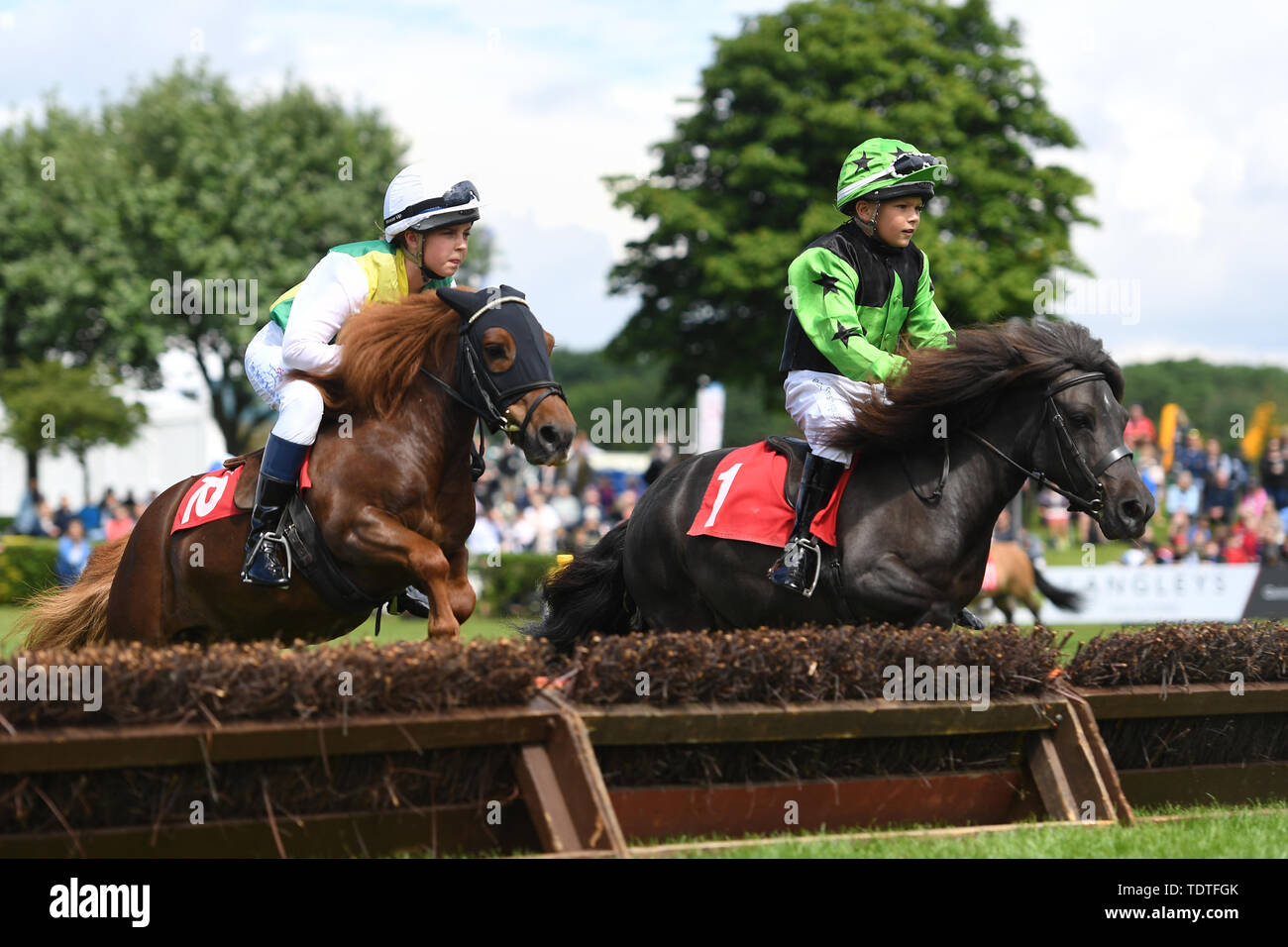 Lucy Aspell riding Merkisayre Sea Duble (left) and Alfie Diaper riding ...