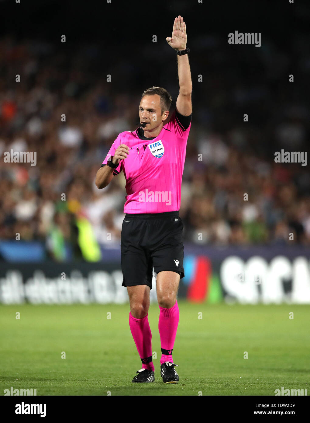 Referee Srdjan Jovanovic during the UEFA European Under-21 Championship ...