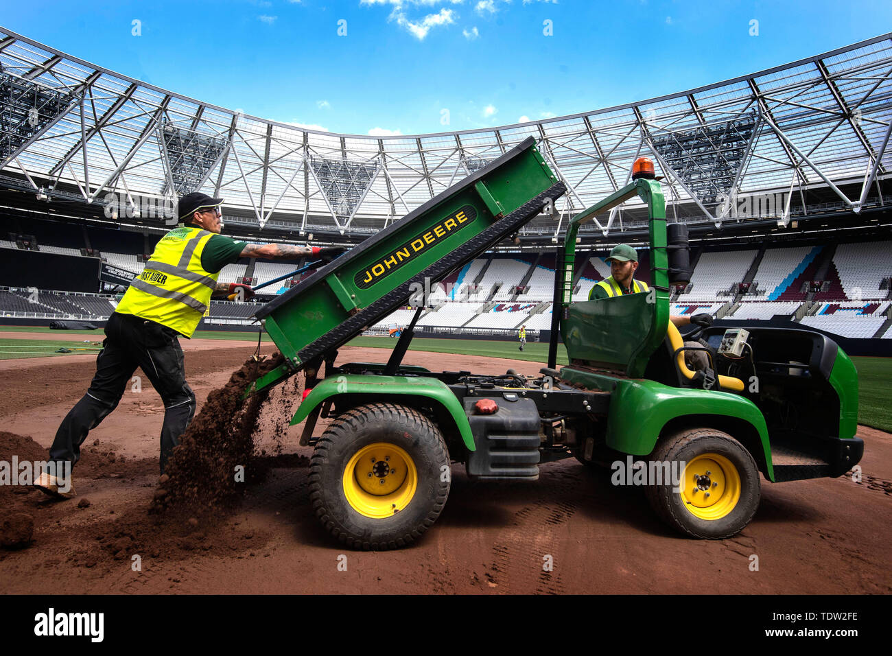 Preparations are made to transform the London Stadium in London from a ...