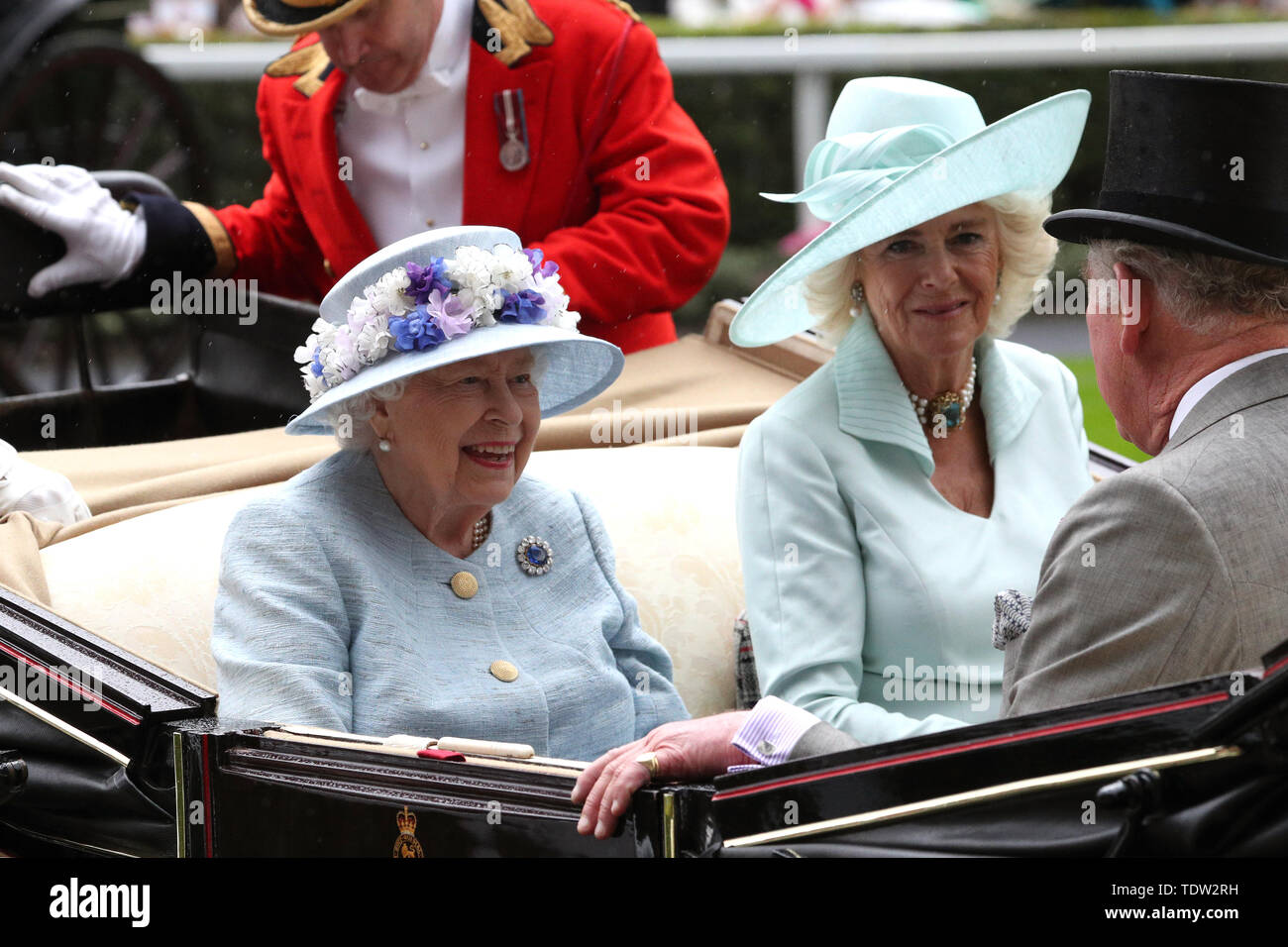 Queen Elizabeth II (left) and Duchess of Cornwall during the royal ...