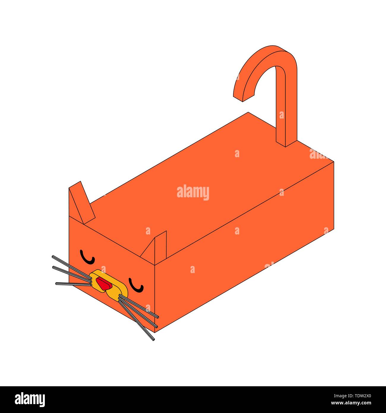 Isometric Cat isolated. Geometric pet. 3D Animal Stock Vector Image ...