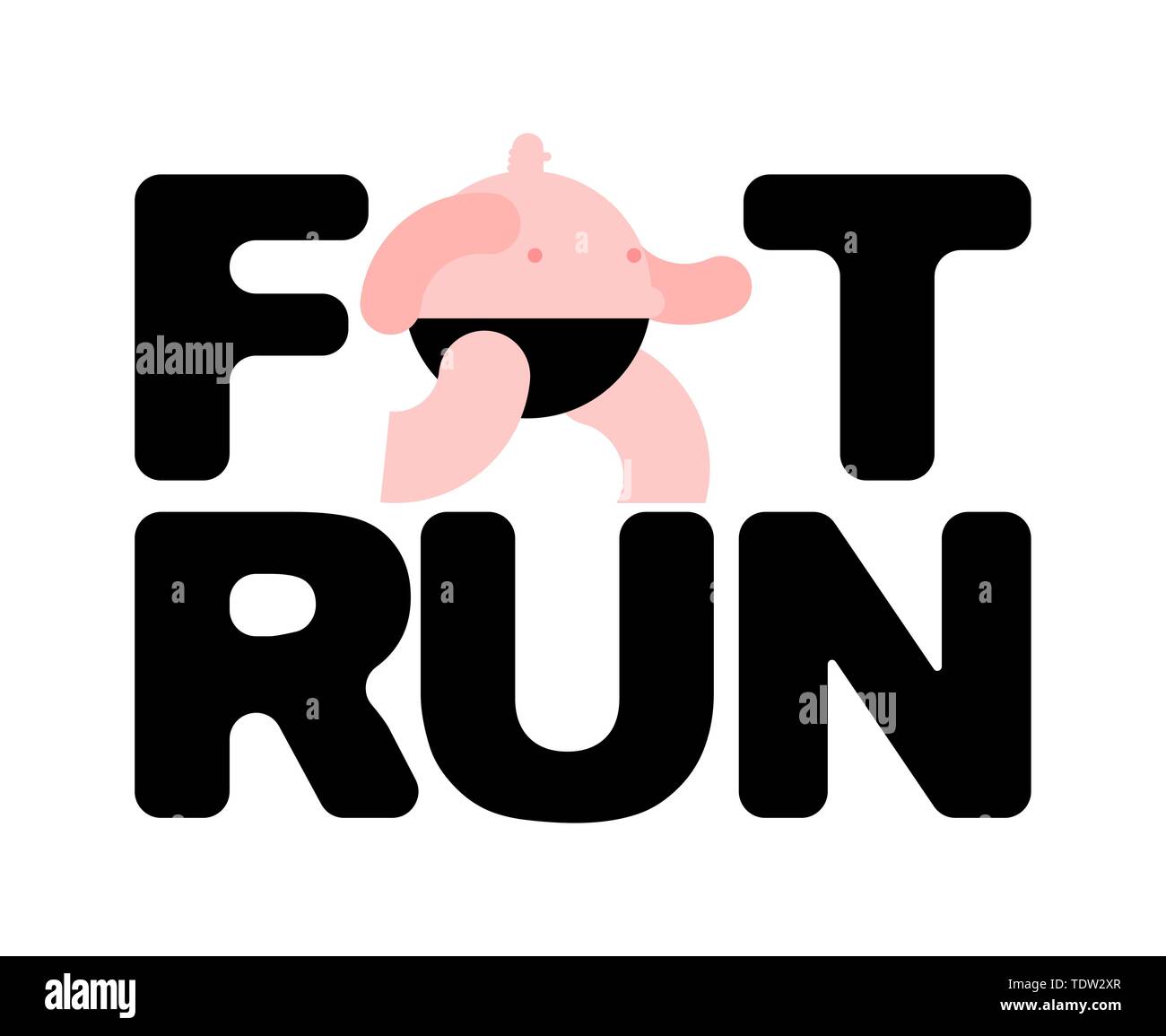 Fat run sign isolated. Fat man running Vector Stock Vector Image & Art ...