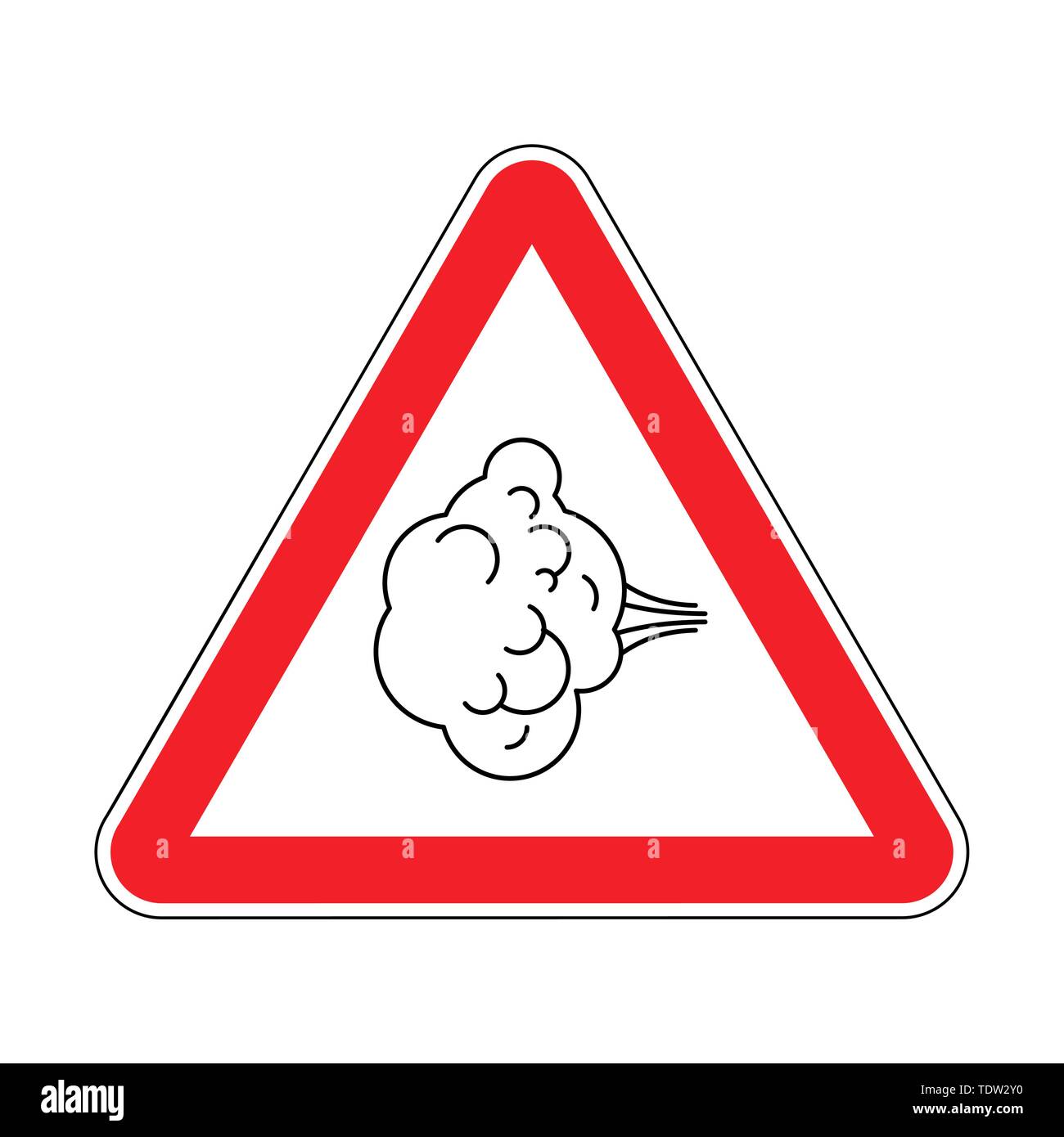 Attention Fart. Warning red road sign. Caution Farting Stock Vector ...