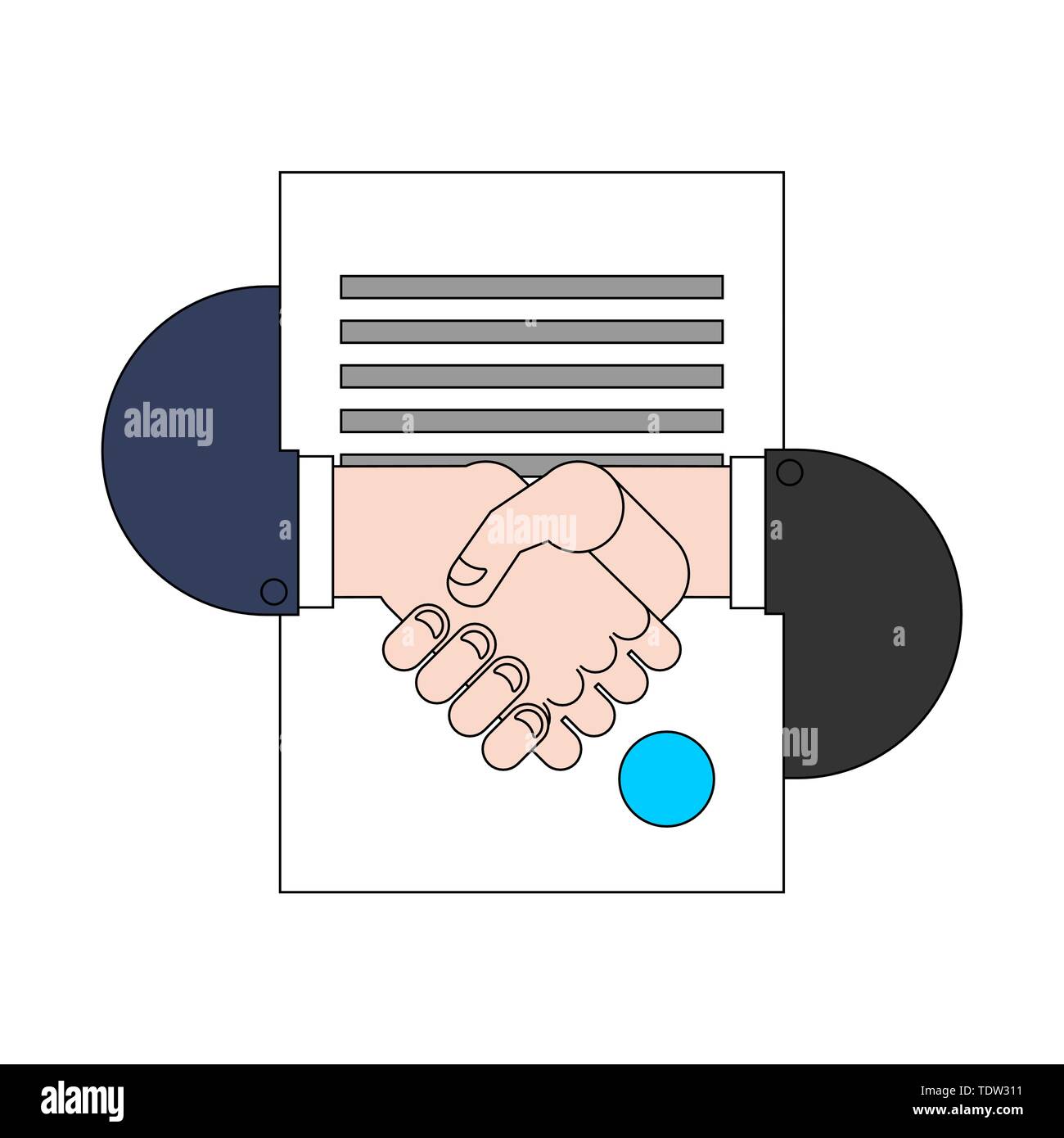 Contract and handshake sign. Signed contract symbol of transaction ...