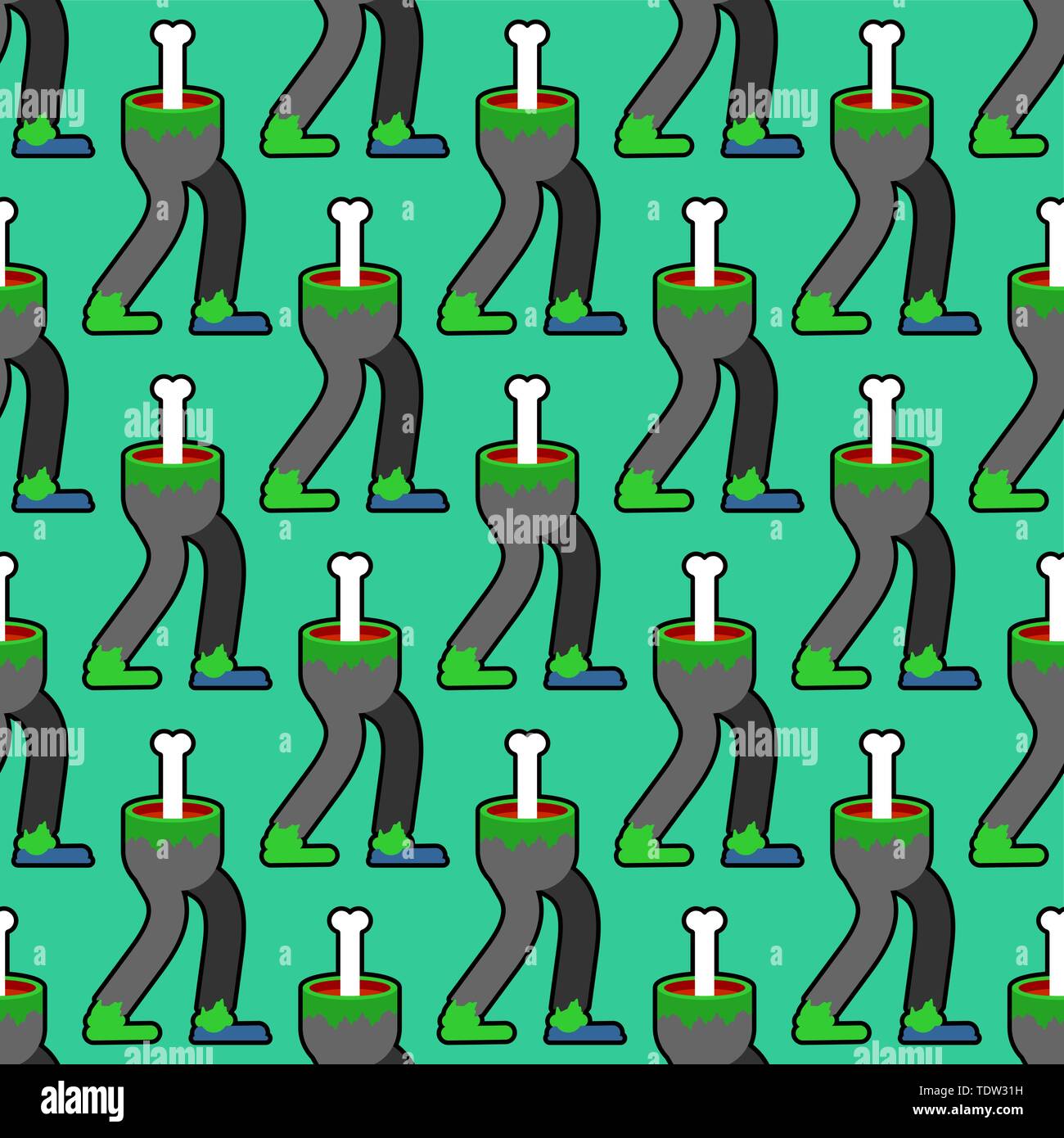 Zombie legs pattern seamless. Green feet of dead man background. Vector ...