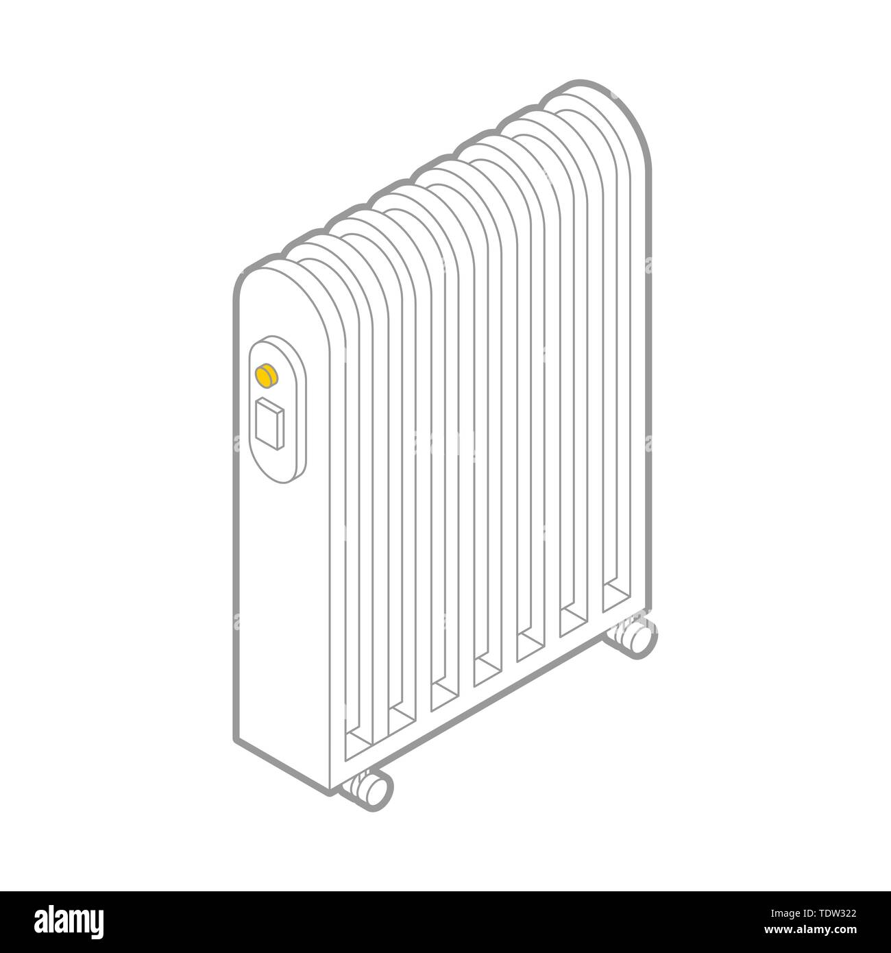 Radiator heat isolated. Electric heating radiator vector illustration ...