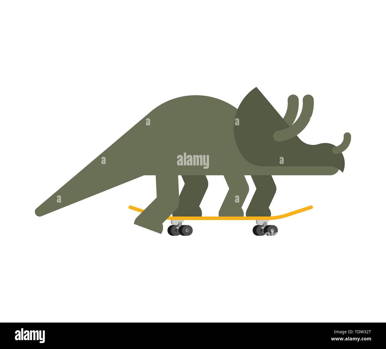 Triceratops on skateboard. Dino Skateboarder. Prehistoric lizard ...