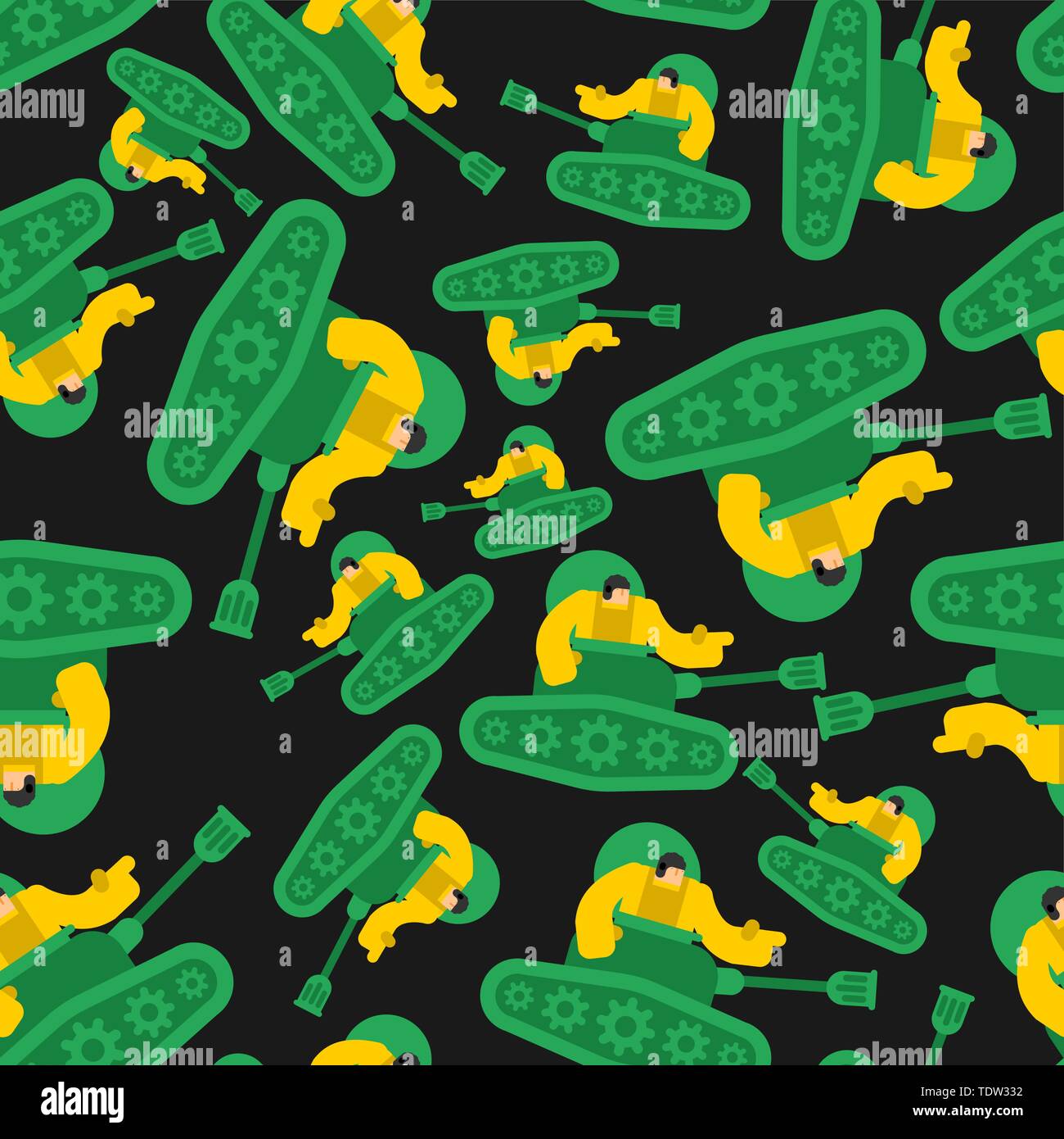 Cartoon tank and trooper pattern seamless. Childrens soldier background ...