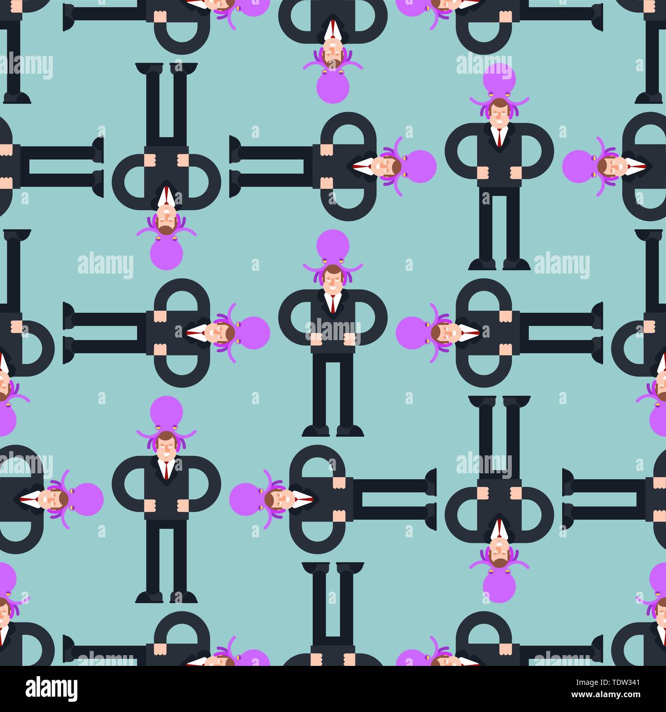 Mind control background. Alien Octopus on head pattern seamless ...