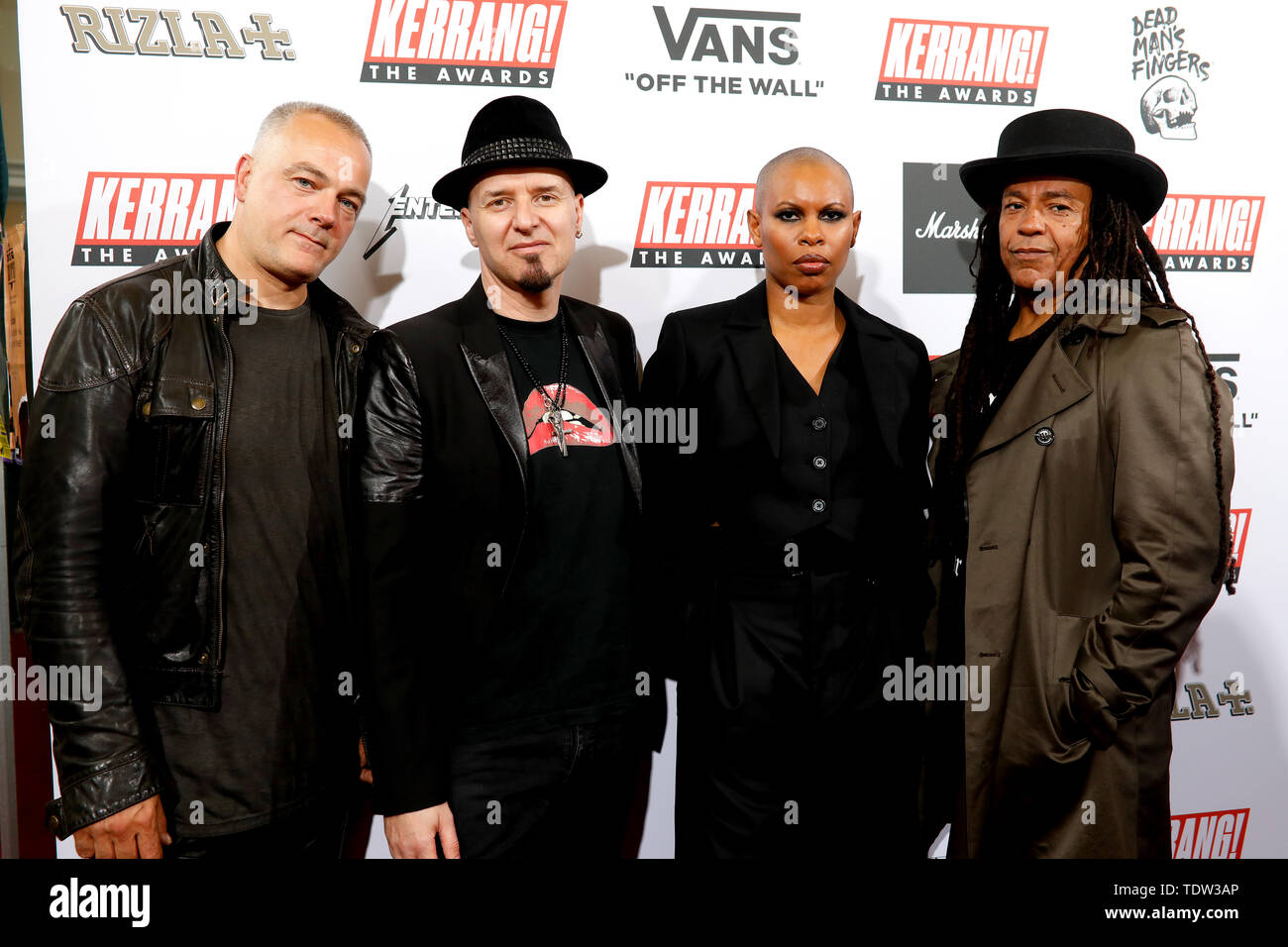 Skunk Anansie's Mark Richardson (left to right), Martin Kent, Skin and ...