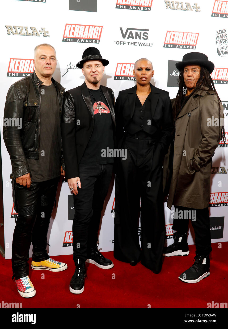 Skunk Anansie's Mark Richardson (left to right), Martin Kent, Skin and ...