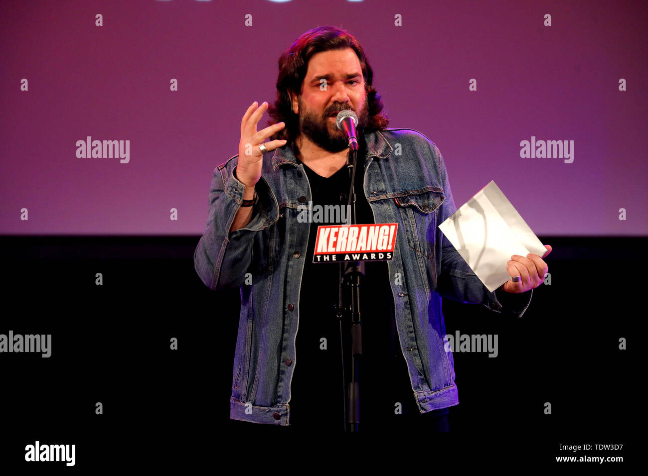 Matt Berry on stage during the Kerrang! Awards at Islington Town Hall ...