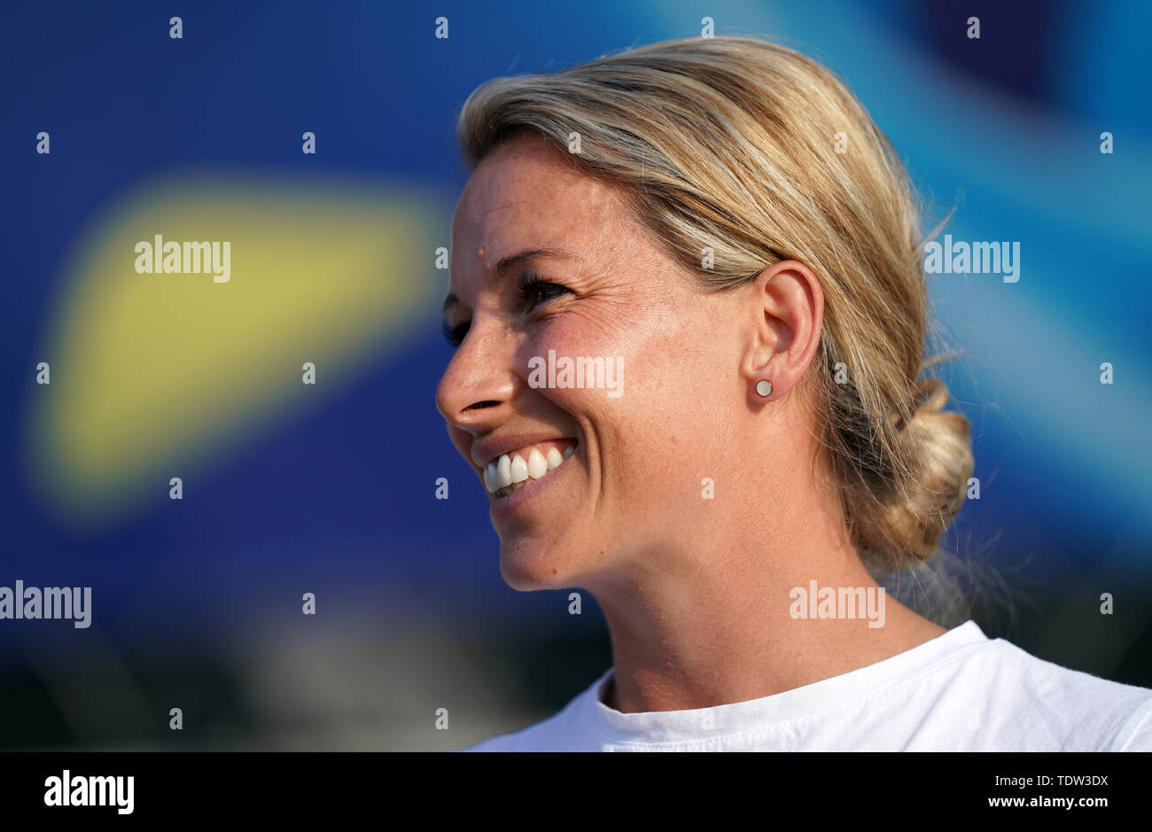 Former England goalkeeper Rachel Brown-Finnis before the FIFA Women's ...
