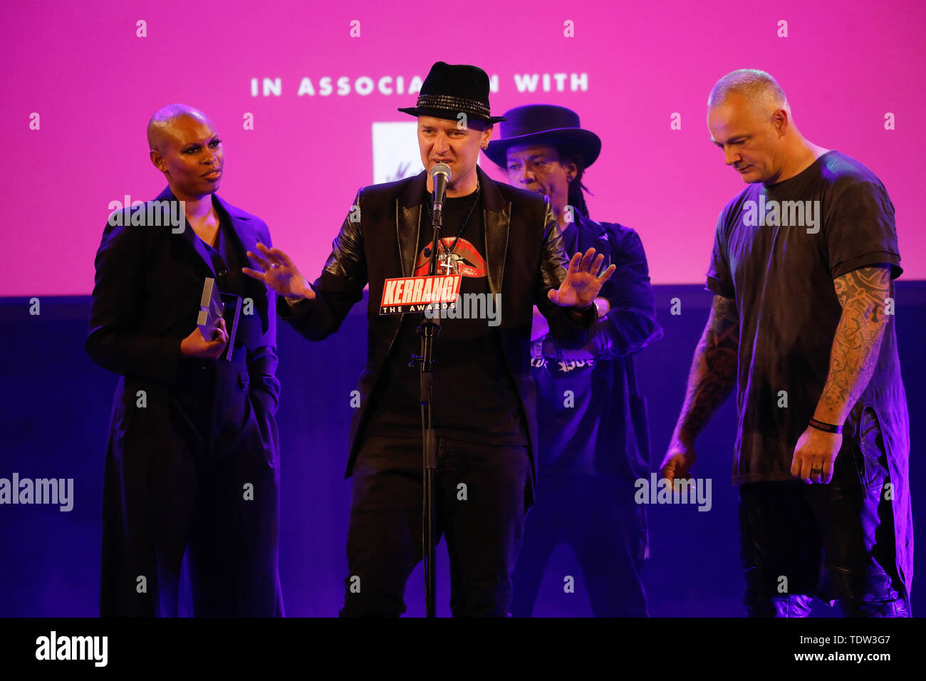 Skunk Anansie's Martin Kent after collecting the Hall of Fame award at ...