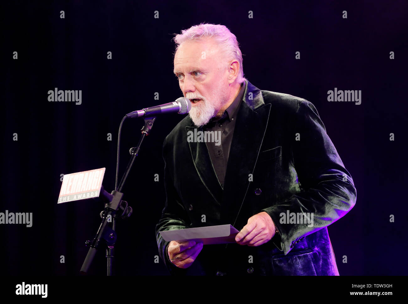 Roger Taylor presenting on stage at the Kerrang! Awards at Islington ...