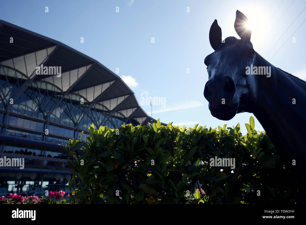 General view of the Treve statue above the parade ring designed by ...