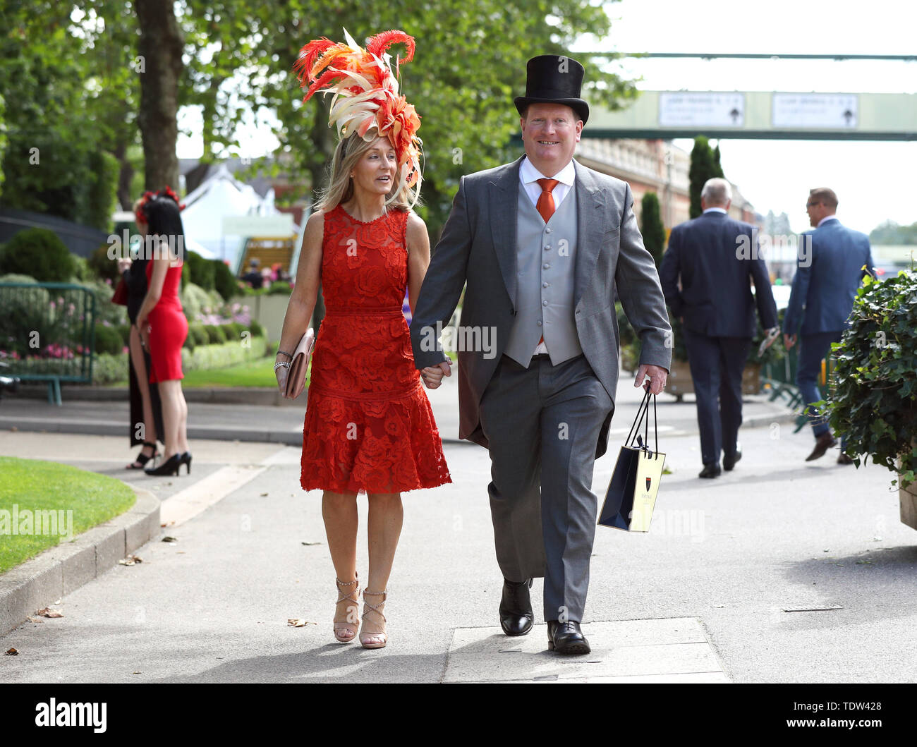 Jon and Louise Howells arrive for day three of Royal Ascot at Ascot ...