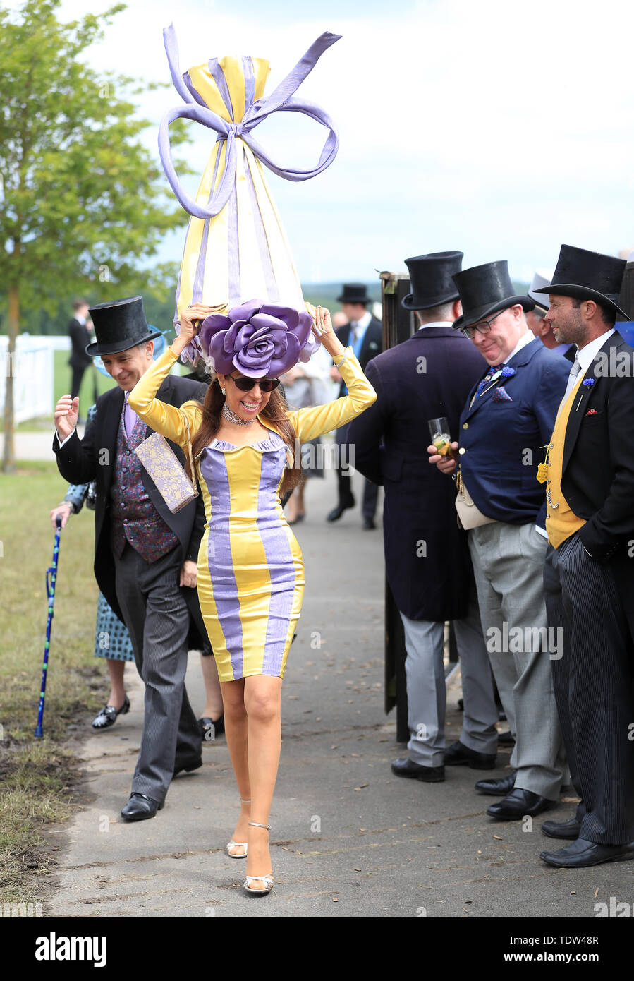 Tracy Rose from Ascot arrives during day three of Royal Ascot at Ascot ...