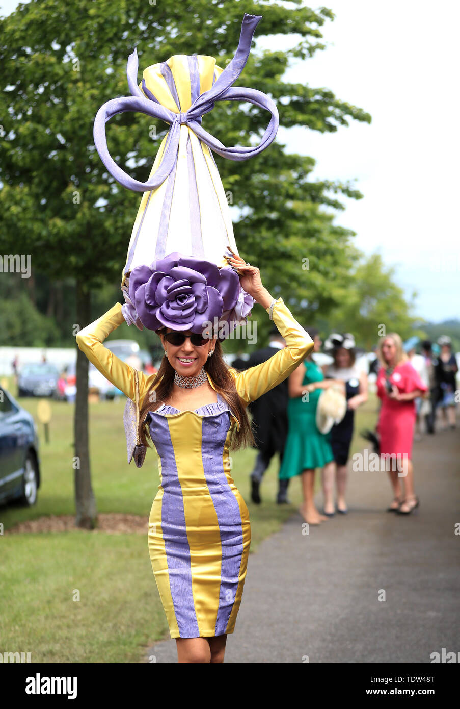 Tracy Rose from Ascot arrives during day three of Royal Ascot at Ascot ...