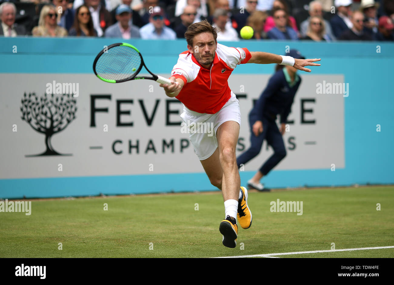 Nicolas Mahut in action during day four of the Fever-Tree Championship ...