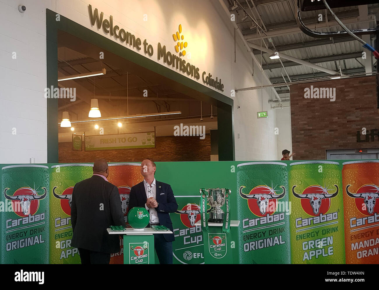 John Barnes and Ray Parlour before the Carabao Cup first round draw at ...