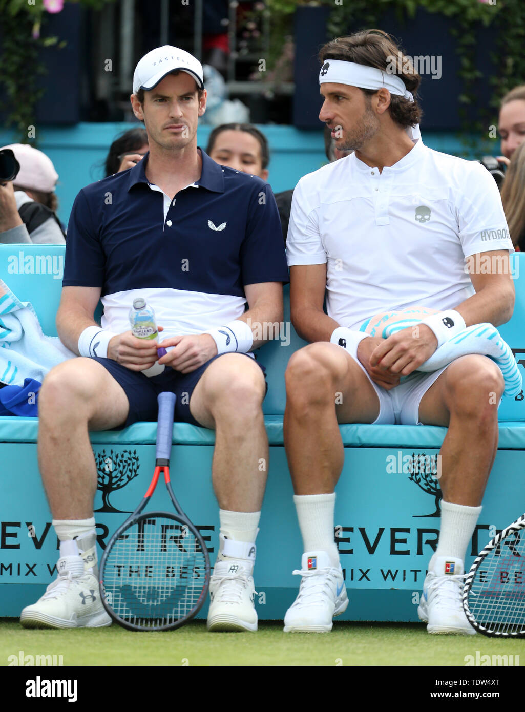 Andy Murray and Feliciano Lopez during their doubles match on day four ...