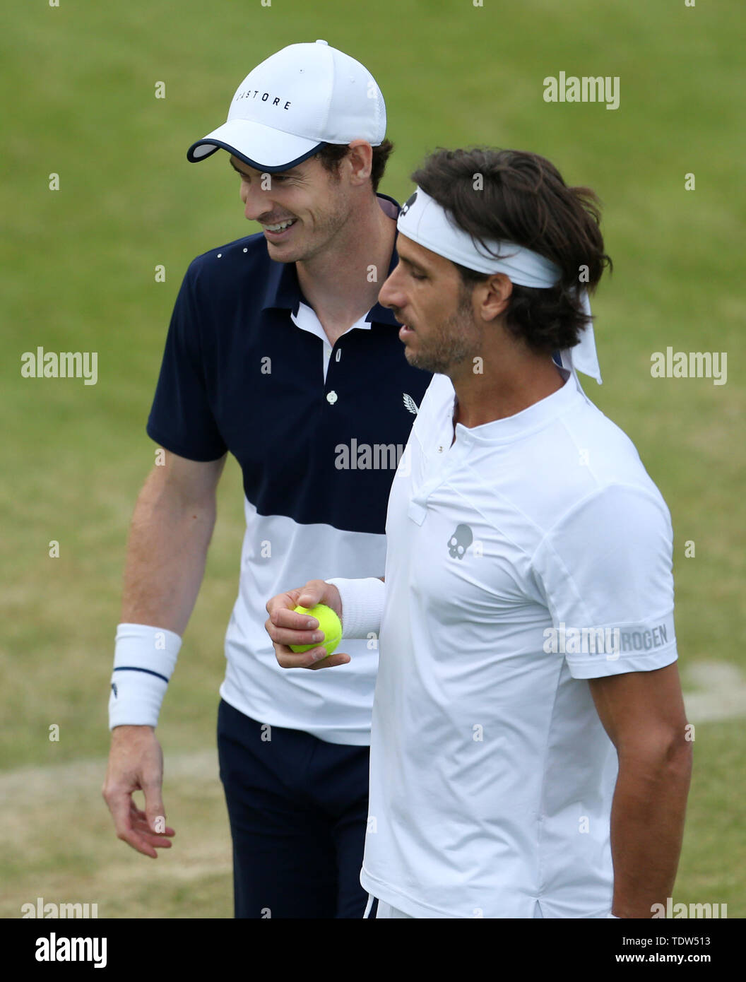 Andy Murray and Feliciano Lopez during their doubles match on day four ...