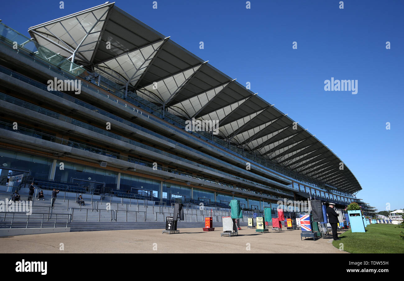 A general view of the grandstand ahead day four of Royal Ascot at Ascot ...