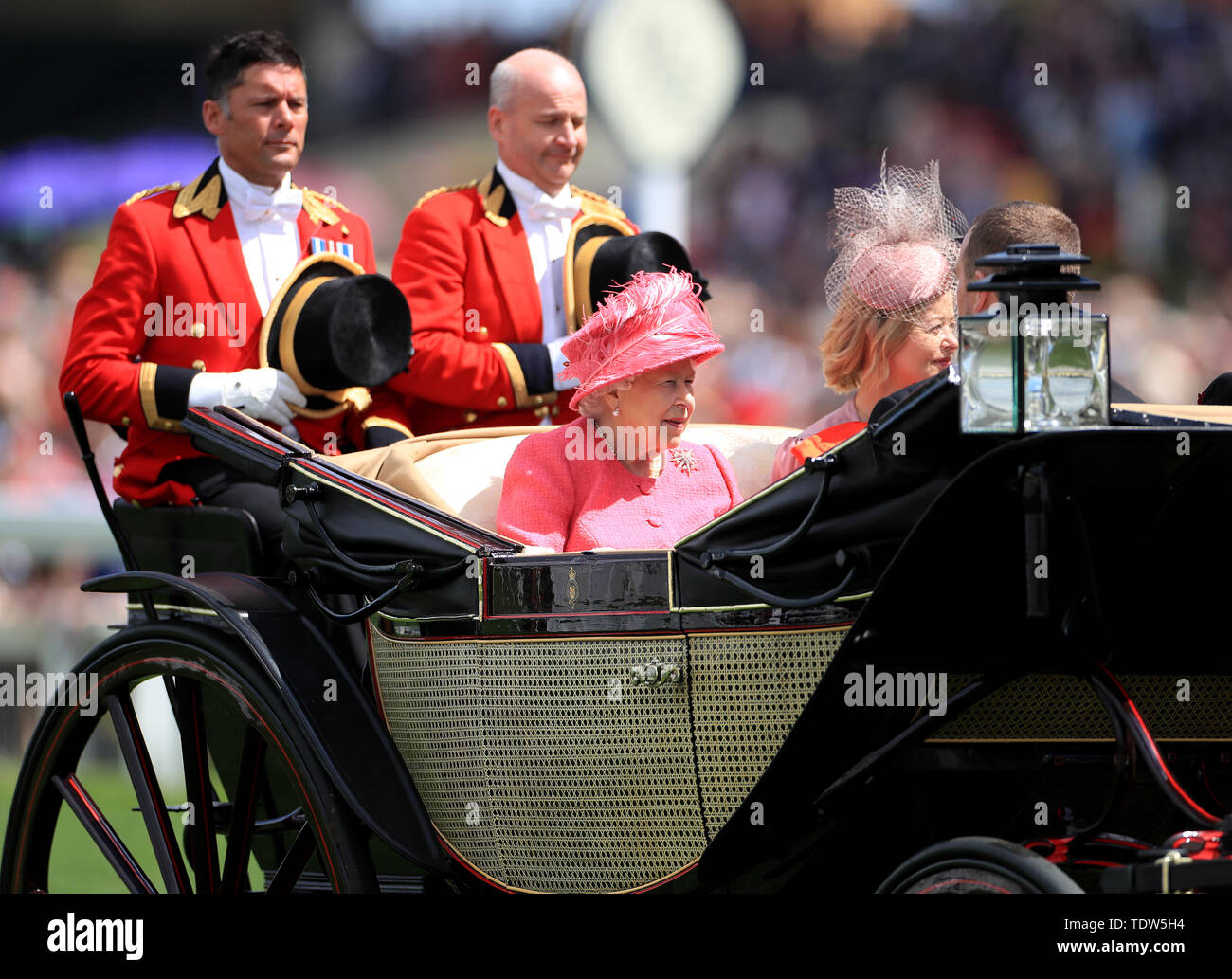 Queen Elizabeth II arriving during day four of Royal Ascot at Ascot ...