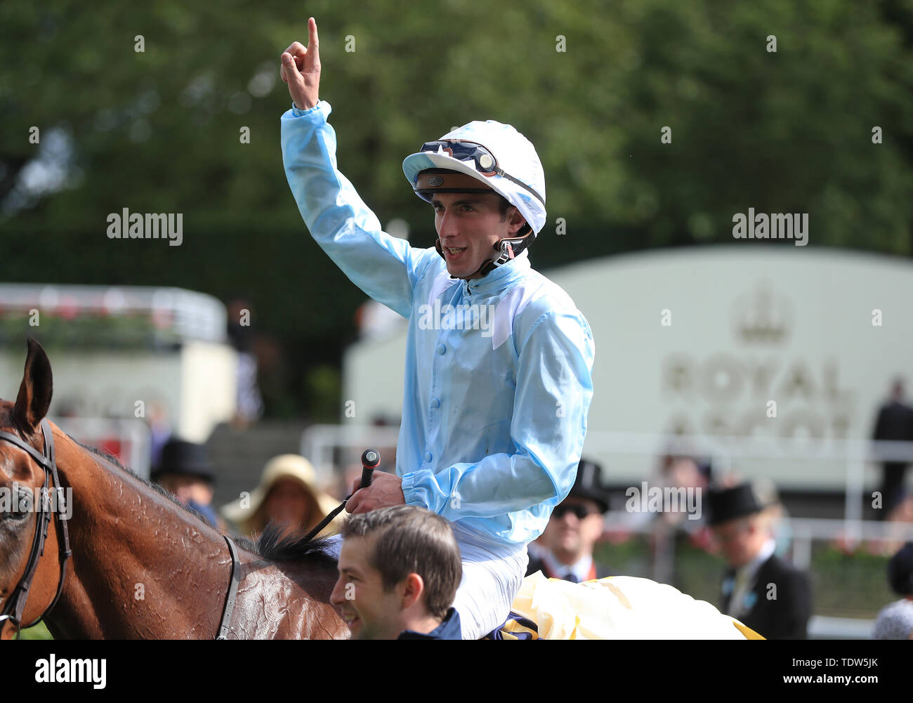 Jockey pierre charles boudot celebrates on watch me hi-res stock ...