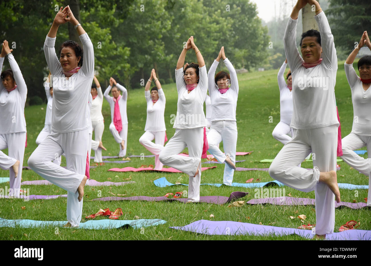 Hebei, Hebei, China. 20th June, 2019. Hebei, China - June 20 2019:Yoga ...