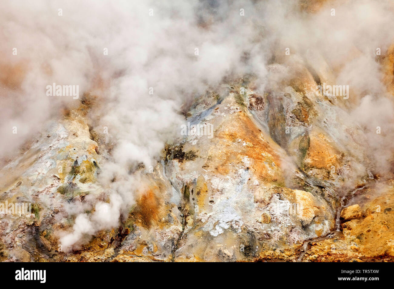 hot springs of geothermal area Hveradalir, Iceland, Kerlingarfjoell ...