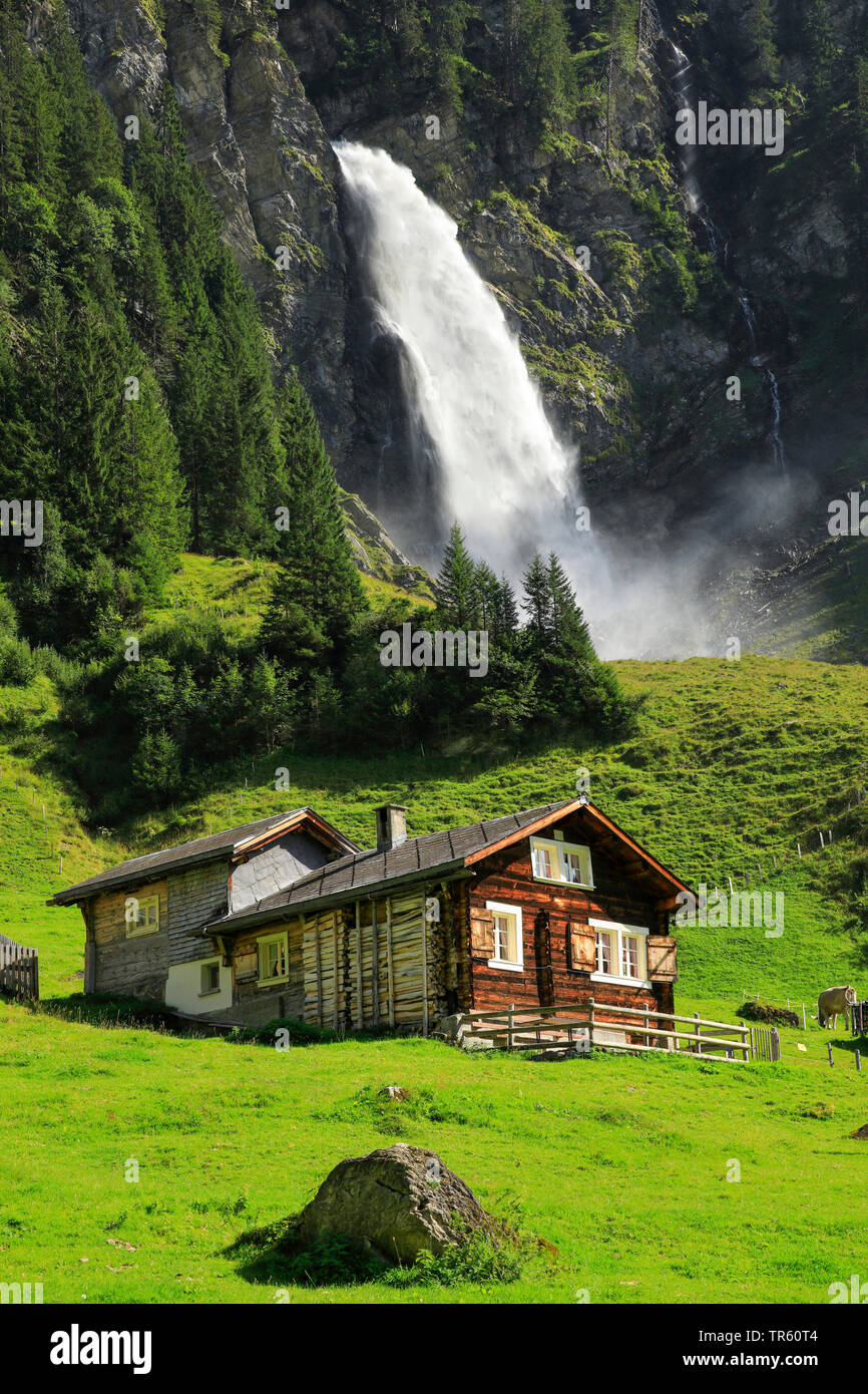 waterfall Staeubifall in Unterschaechen, Switzerland, Uri, Alp Aesch ...