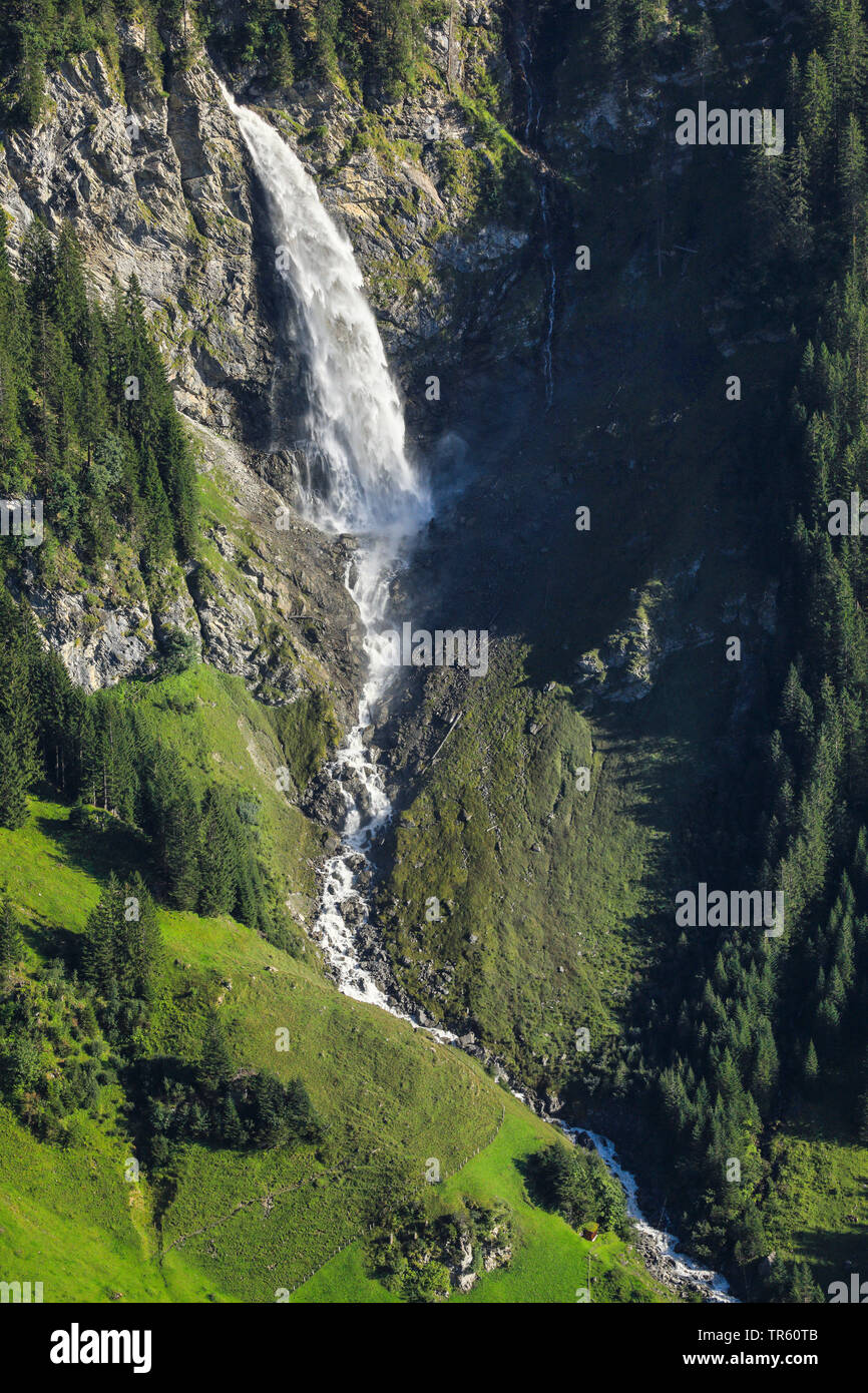 waterfall Staeubifall in Unterschaechen, Switzerland, Uri, Alp Aesch ...