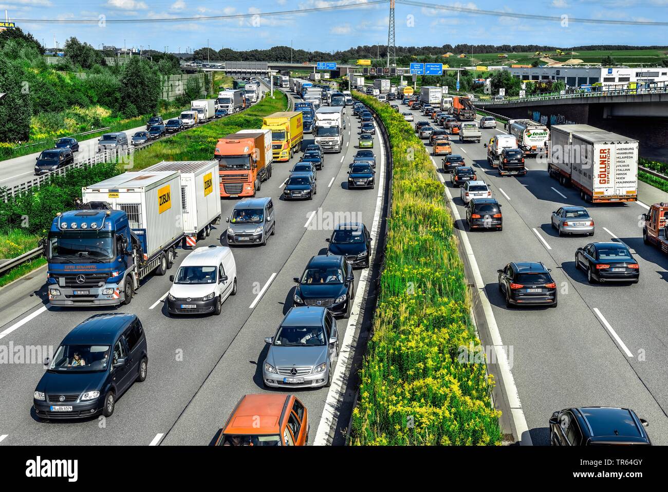 Hamburg Traffic Jam Highway Stock Photos & Hamburg Traffic Jam Highway ...
